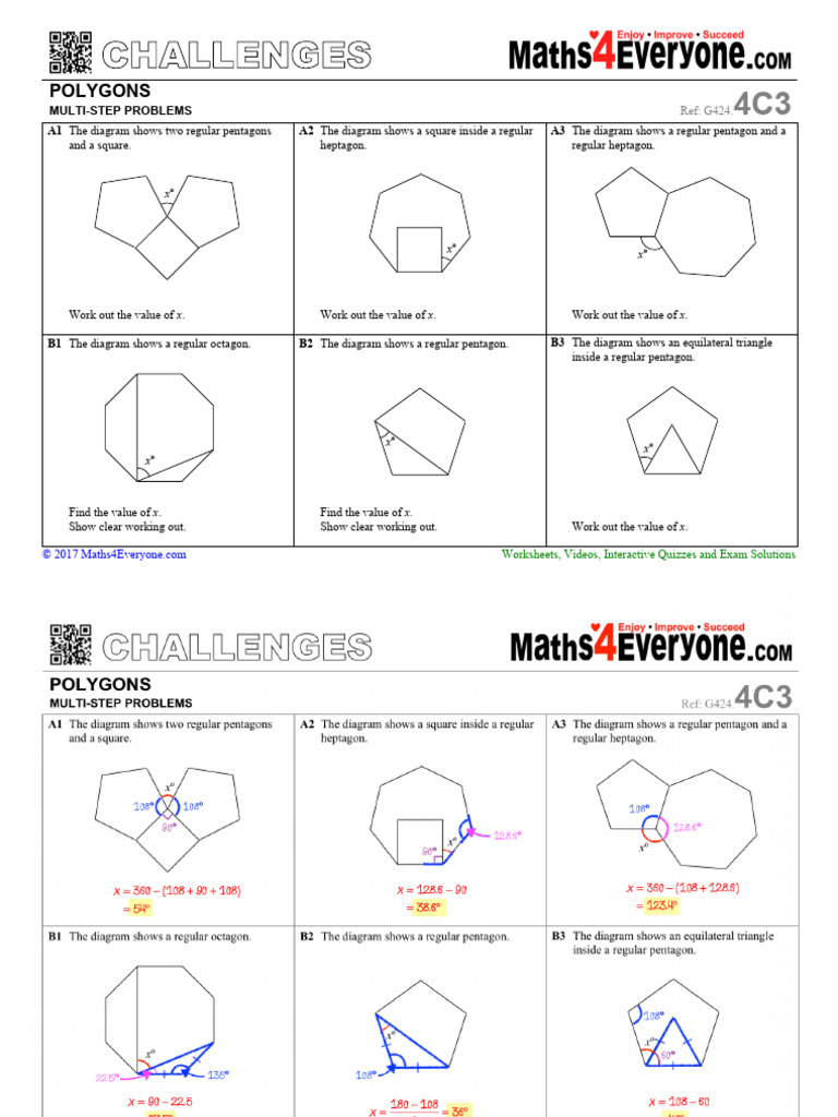 Angles in Polygons Challenges 20322 | PDF | Polytopes | Convex Geometry