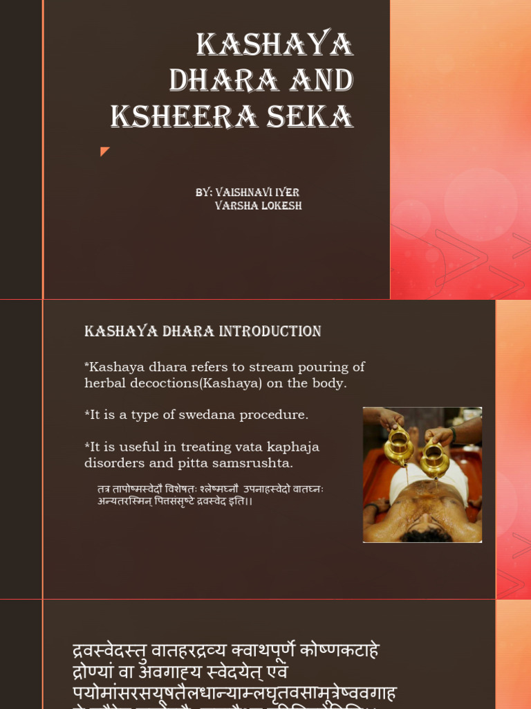 Kashaya Dhara and Kshira Seka | PDF | Ayurveda | Massage