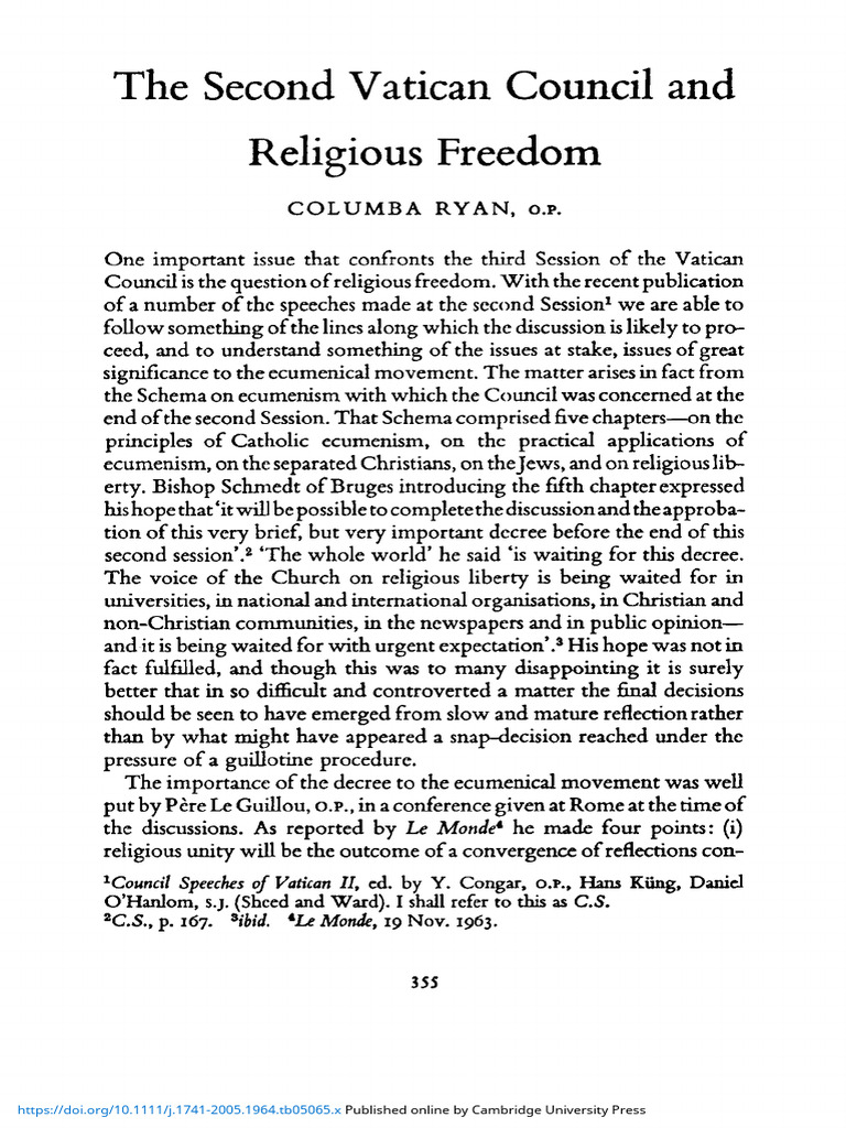 Vatican II's Impact on Religious Freedom | PDF | Catholic Church ...