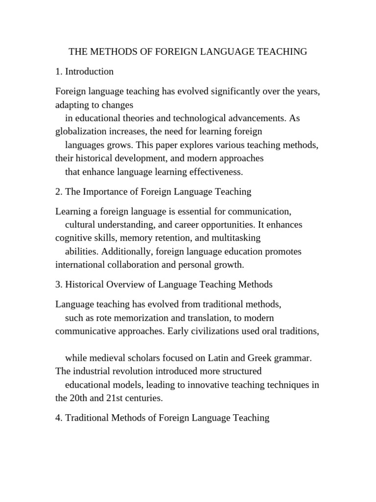 Effective Methods in Language Teaching | PDF | Language Education ...