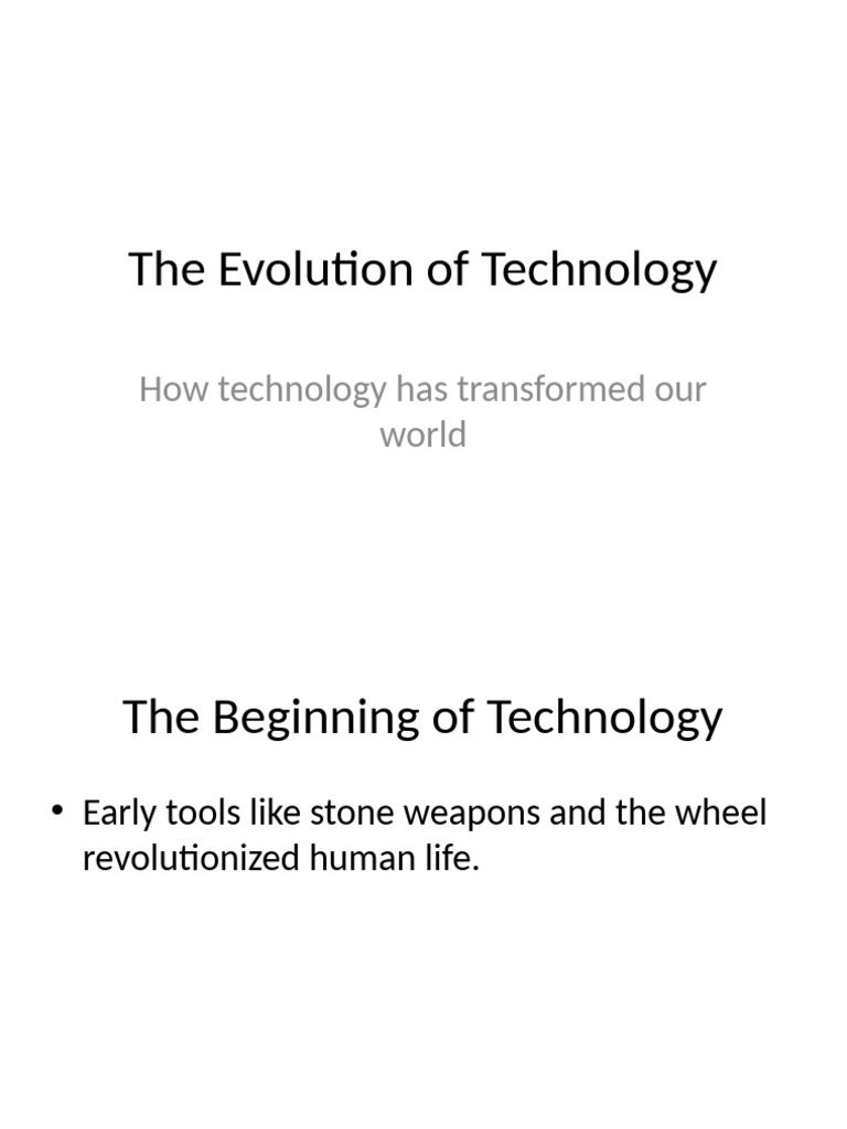 The Evolution of Technology | PDF
