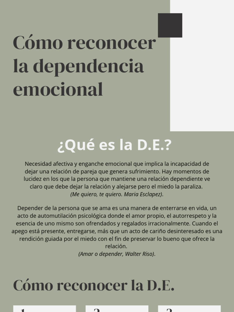 Cómo reconocer la dependencia emocional | PDF | Amor | Sufrimiento