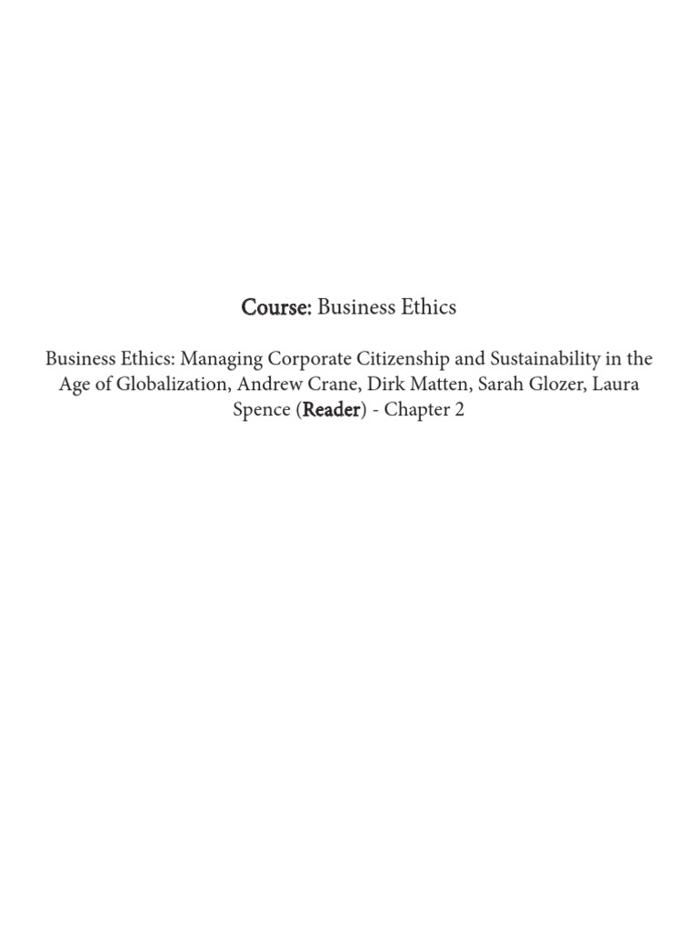 MATERIAL 002 - Business Ethics (Reader-Chapt 2) | PDF