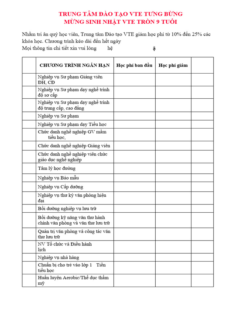 CT giảm HP. SN VTE - 2024 | PDF
