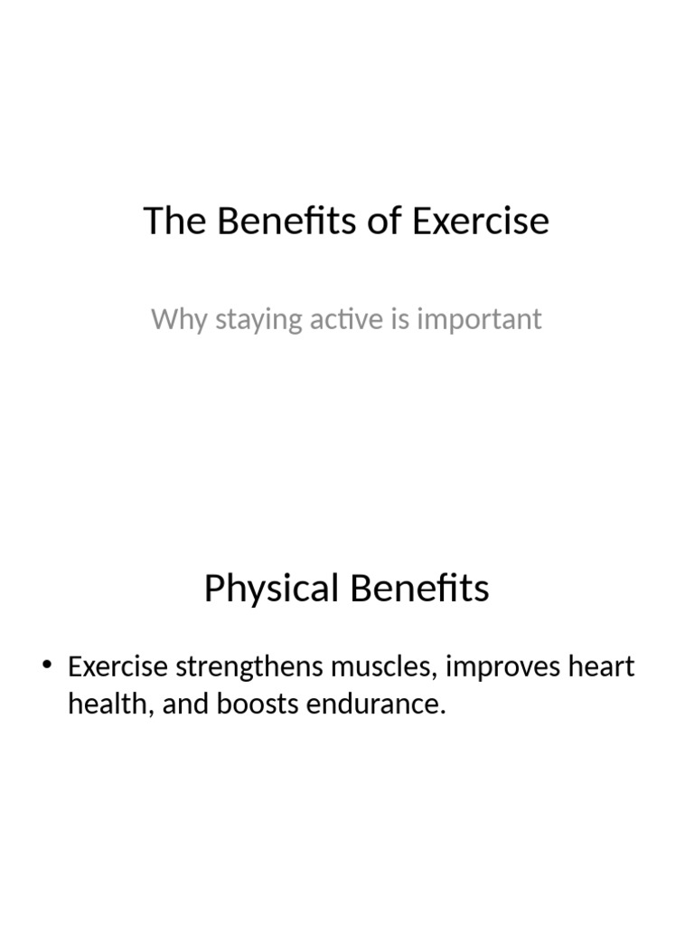 Benefits of Exercise | PDF
