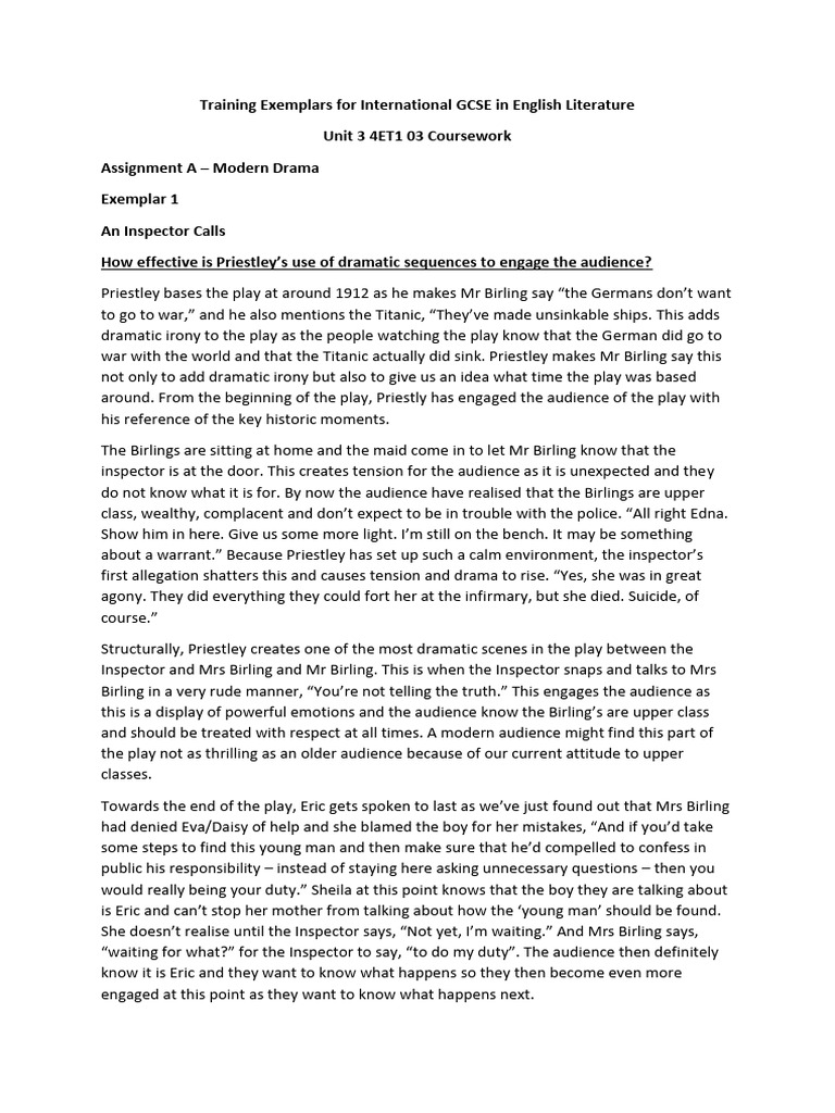 International Gcse English Literature Exemplars | PDF | Estella (Great ...