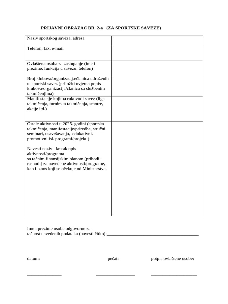 Prijavni Obrazac BR 2-A Za 2025 | PDF