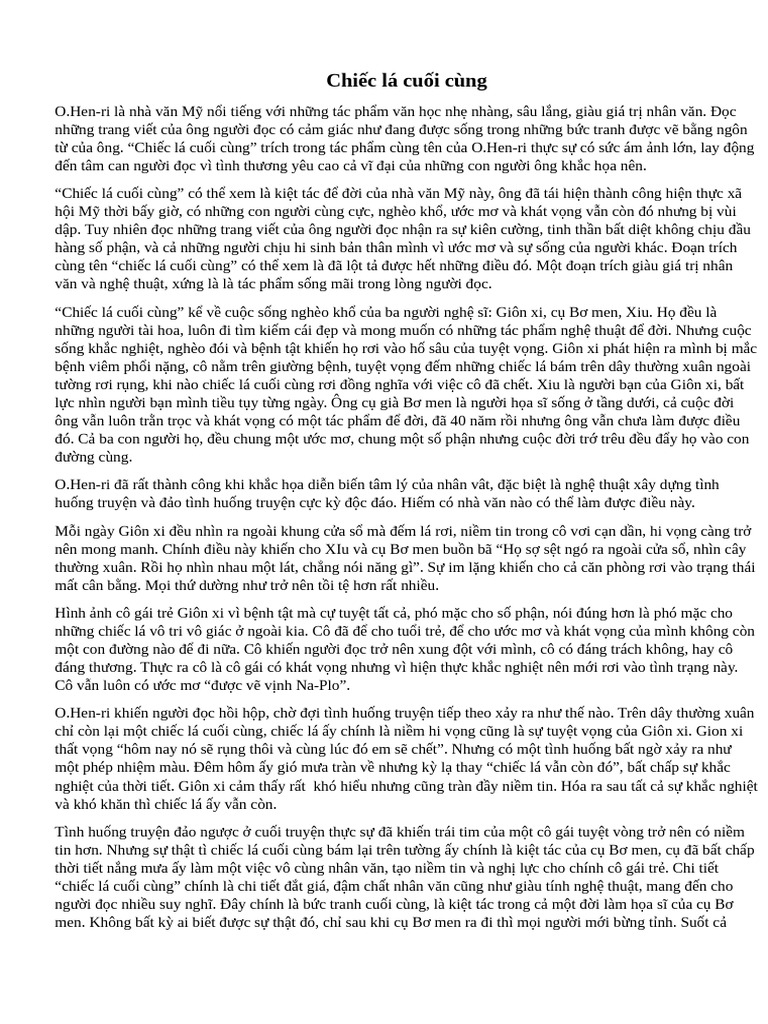 Chiếc lá cuối cùng | PDF