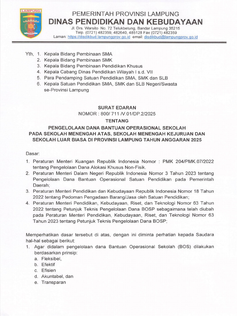 Se Pengelolaan Dana Bos Sma-Smk-Slb Ta 2025 | PDF