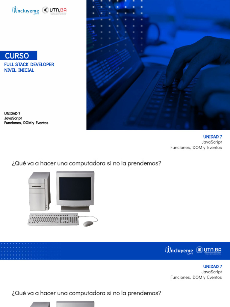 7 JS Funciones y DOM | PDF | Modelo de objeto de documento | Script Java