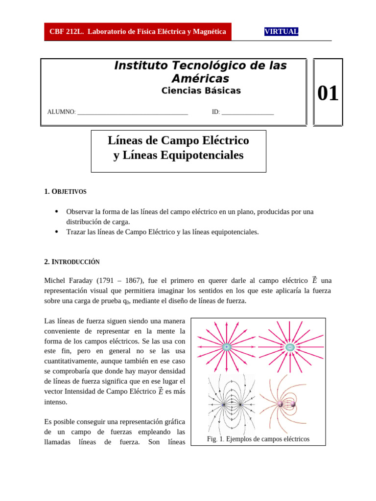 Práctica 1. Laboratorio de Física 3 | PDF | Campo eléctrico | Fuerza