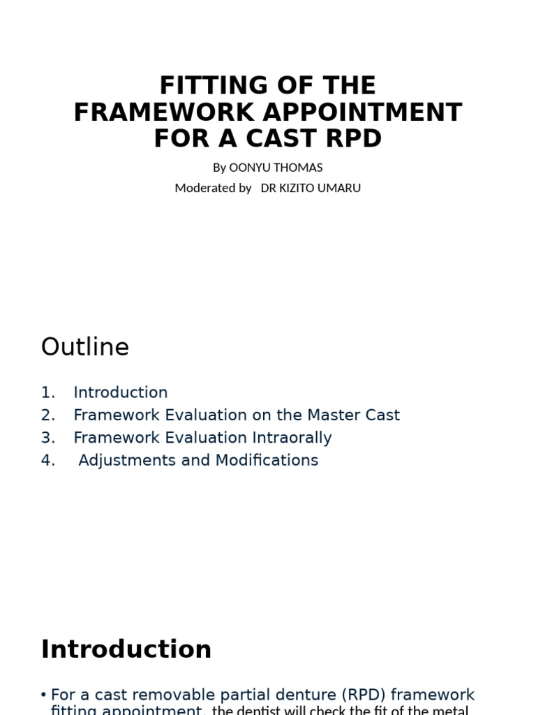Fitting of The Framework Appointment For A Cast | PDF | Mouth ...