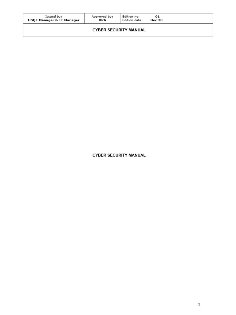 12 - Cyber Security Manual | PDF | Computer Virus | Computer Security