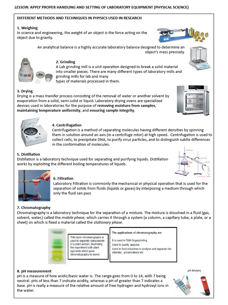 Lesson 5. TECHNIQUES IN PHYSICS USED IN RESEARCH | PDF | Chromatography ...