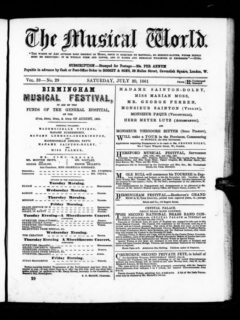 Sim Musical-World 1861-07-20 39 29 | PDF | Interval (Music) | Music Theory