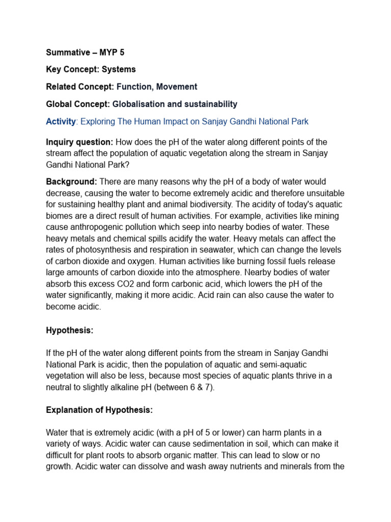 SGNP Report | PDF | Experiment | Water
