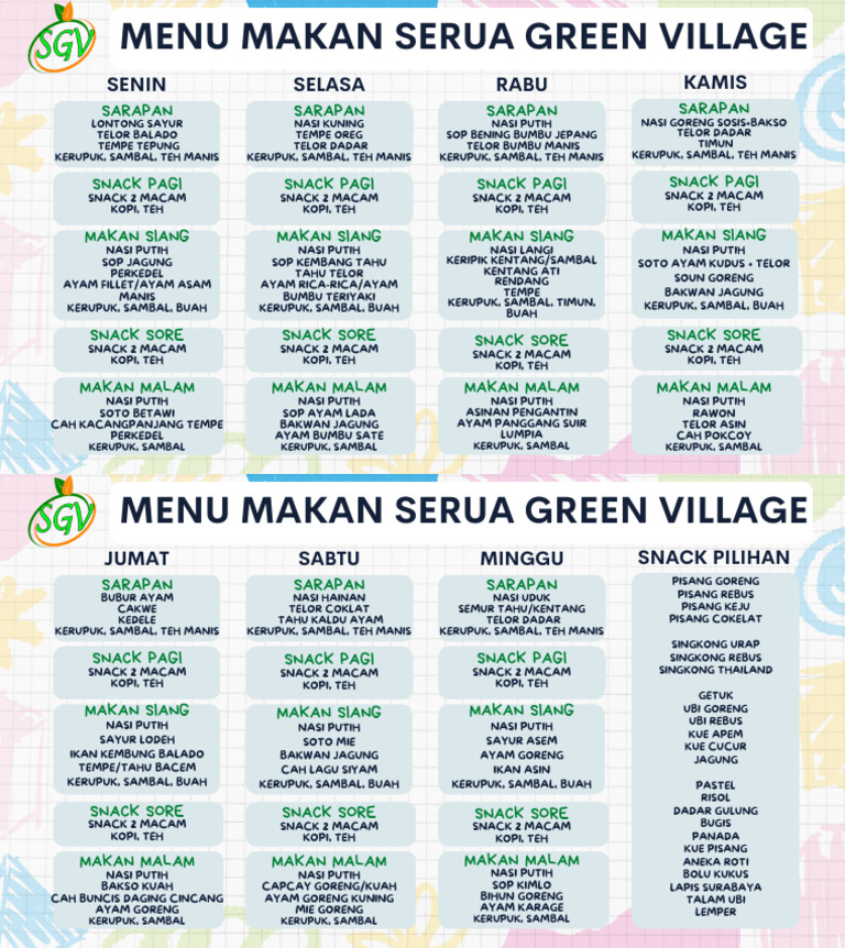 Menu Full Serua Green Village-1 | PDF