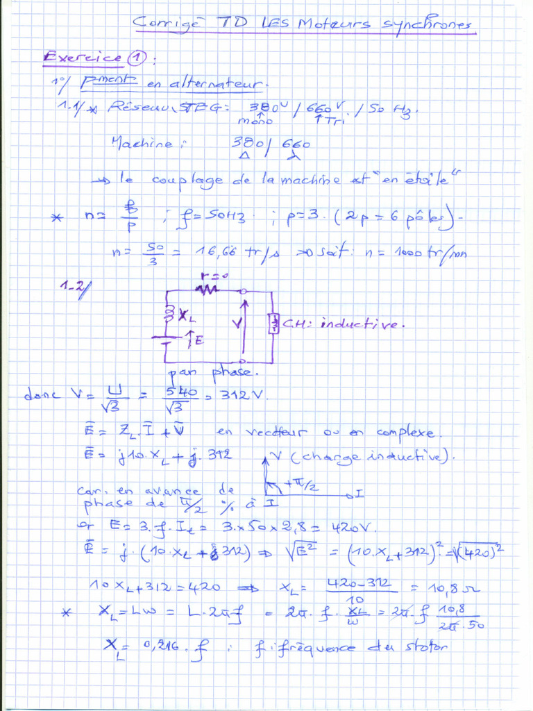 CorrigeÃ-TD-moteur-Synchrone | PDF