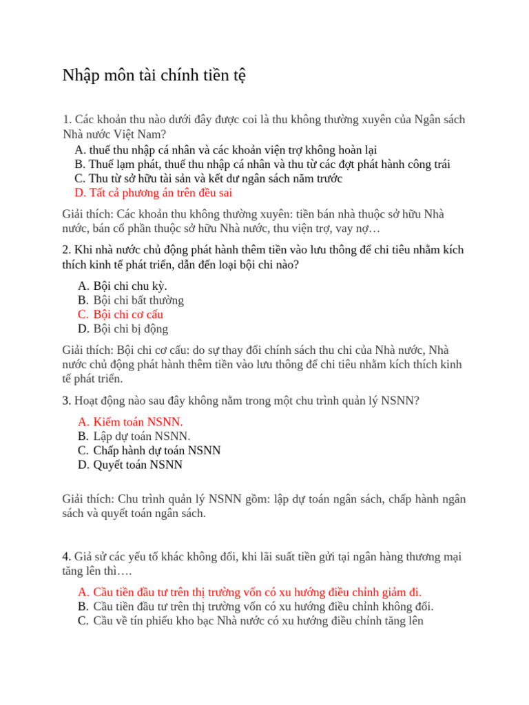 Nhập môn tài chính tiền tệ | PDF