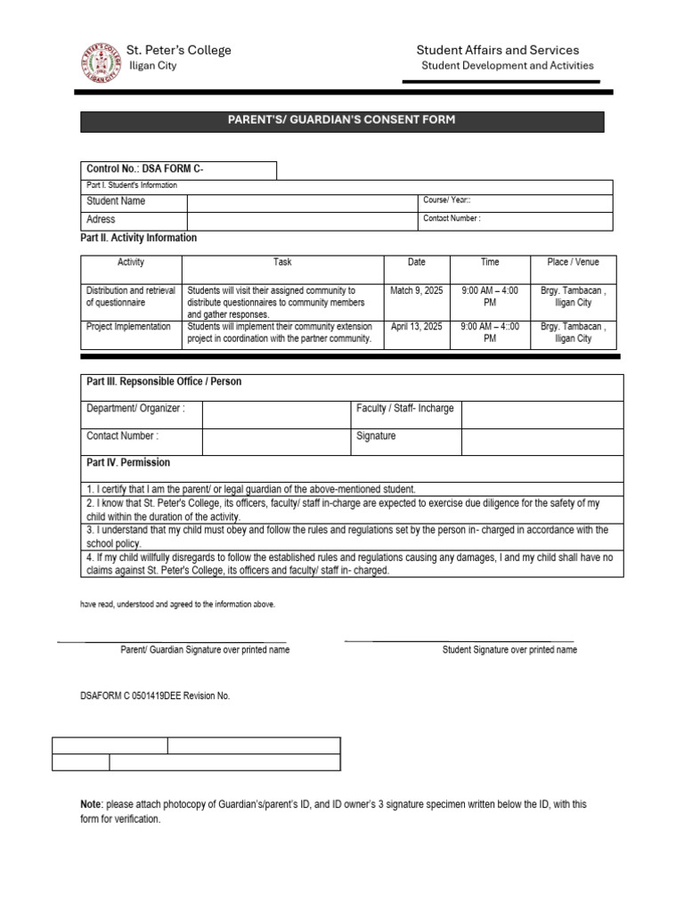 Parents Consent Form | PDF