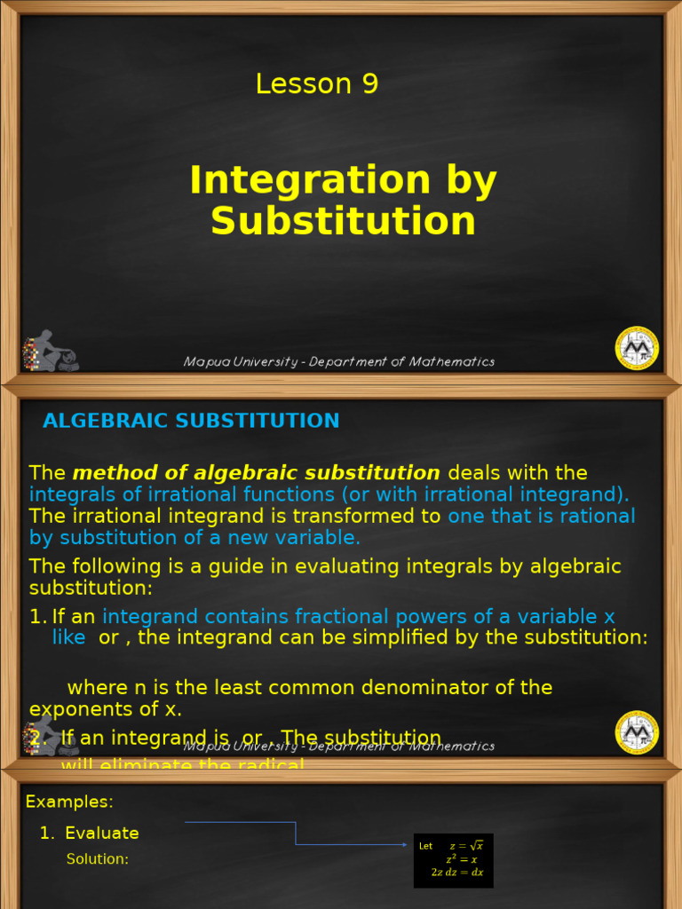 Lesson 9 Integration by Substitution | PDF