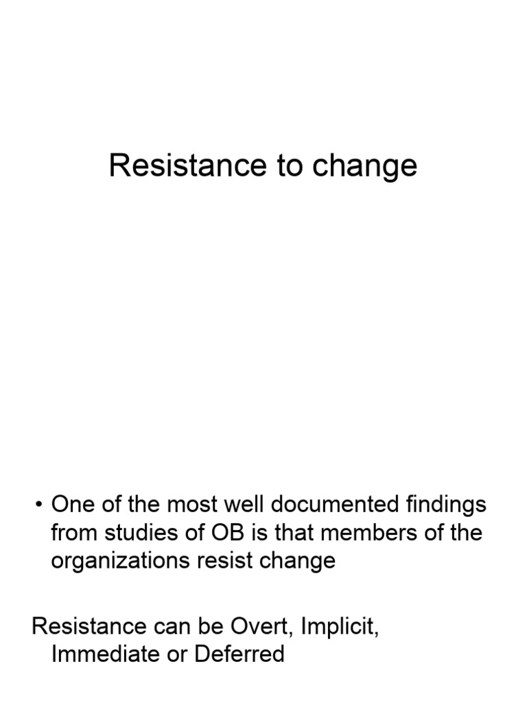 Resistance To Change | PDF