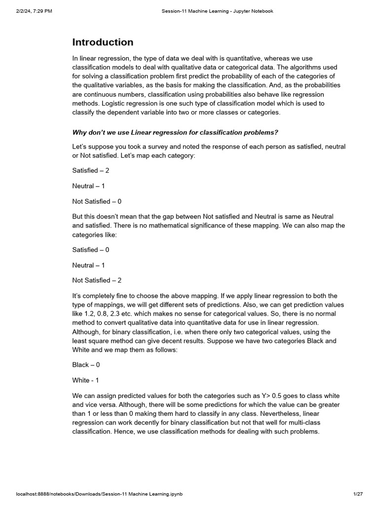 Session-11 Machine Learning | PDF | Receiver Operating Characteristic ...