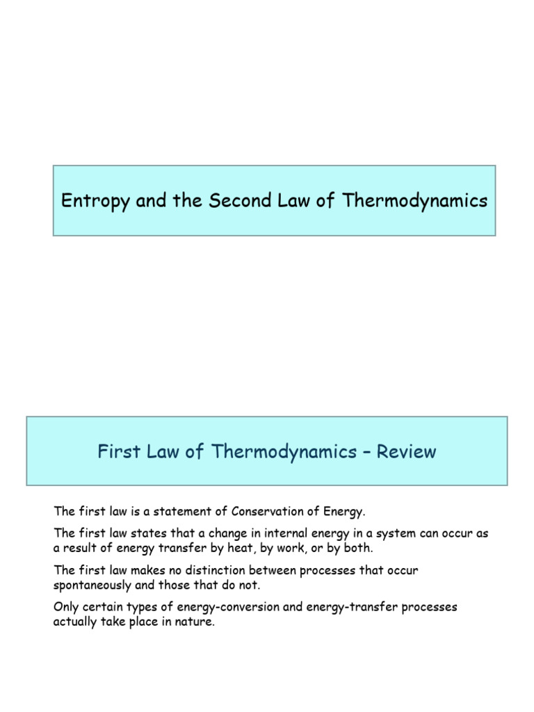 Thermodynamics: Entropy & Heat Engines | PDF | Entropy | Second Law Of ...