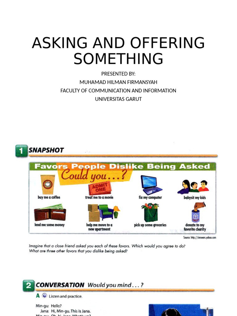 Asking and Offering Something | PDF