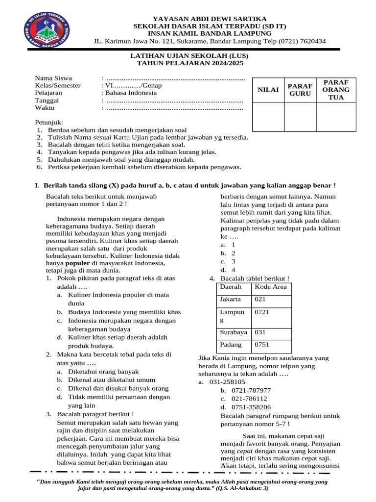 Lus Bindo 2024-2025 | PDF