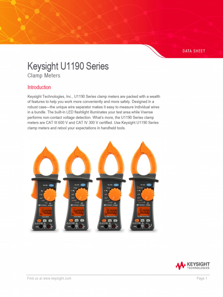 Keysight U1190 Series Clamp Meters | PDF | Power Supply | Alternating ...