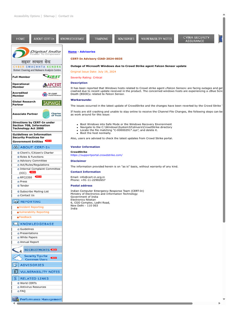 CERT in Advisory | PDF | Microsoft Windows | Computer Architecture