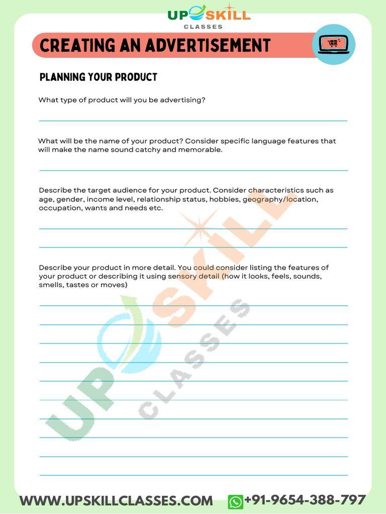 KS4 - Create An Advertisement - UpSkill Classes | PDF | Advertising | Communication