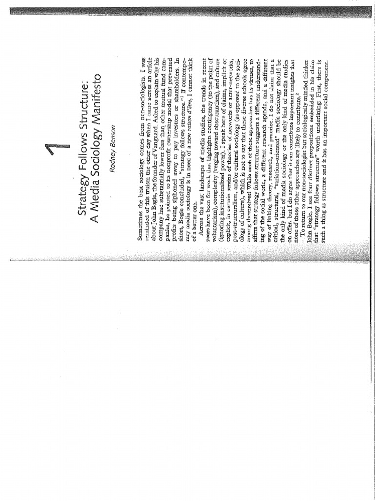 Strategy Follows Structure A Media Socio | PDF