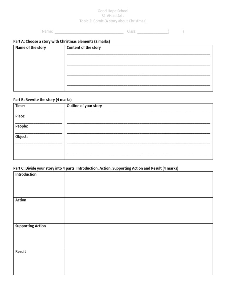Worksheet - Story Outline - Xmas | PDF