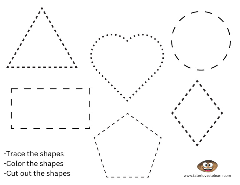 Shape Tracing and Coloring Activities | PDF