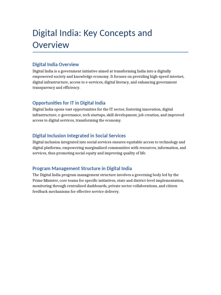 Digital India Programme Management Structure | PDF