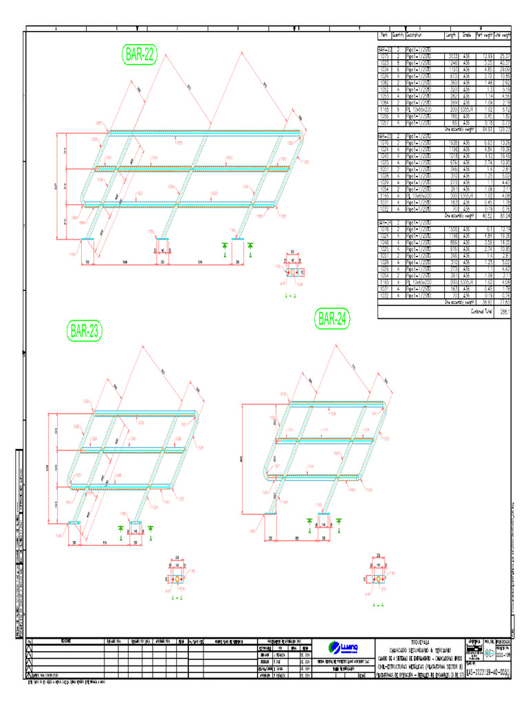 Mark Quantity Part Weight Total Weight Length Description Grade | PDF