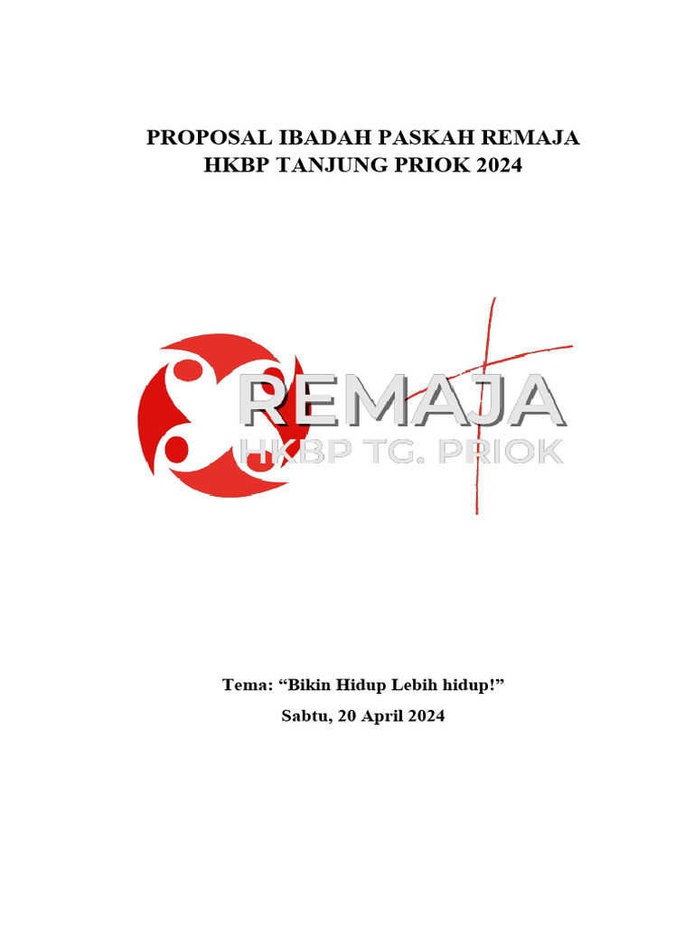Proposal Ibadah Paskah Remaja HKBP Tanjung Priok 2024 v2 PDF | PDF