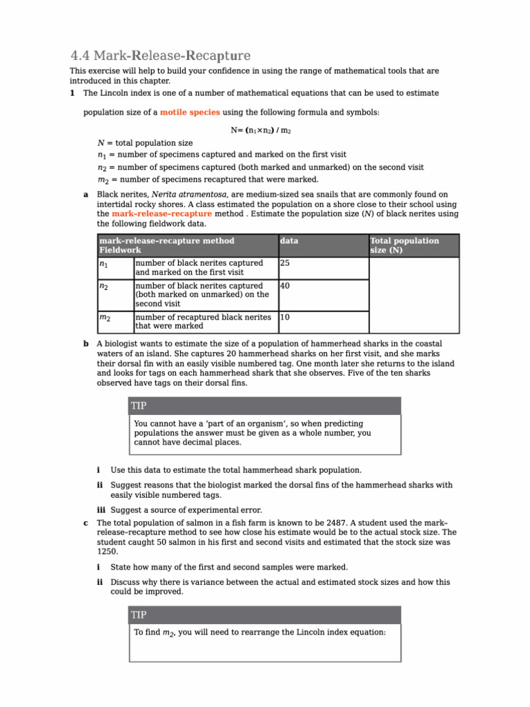 4.3 - Mark Release Recapture (Edited) | PDF