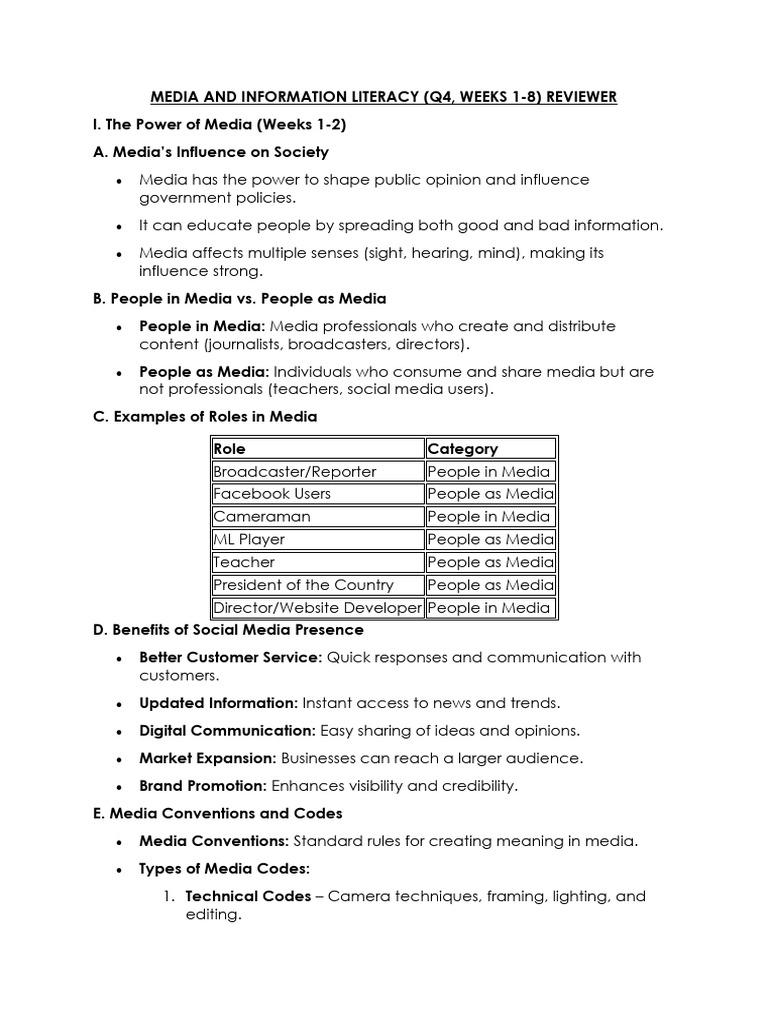Media and Information Literacy Review | PDF | Typefaces | Serif