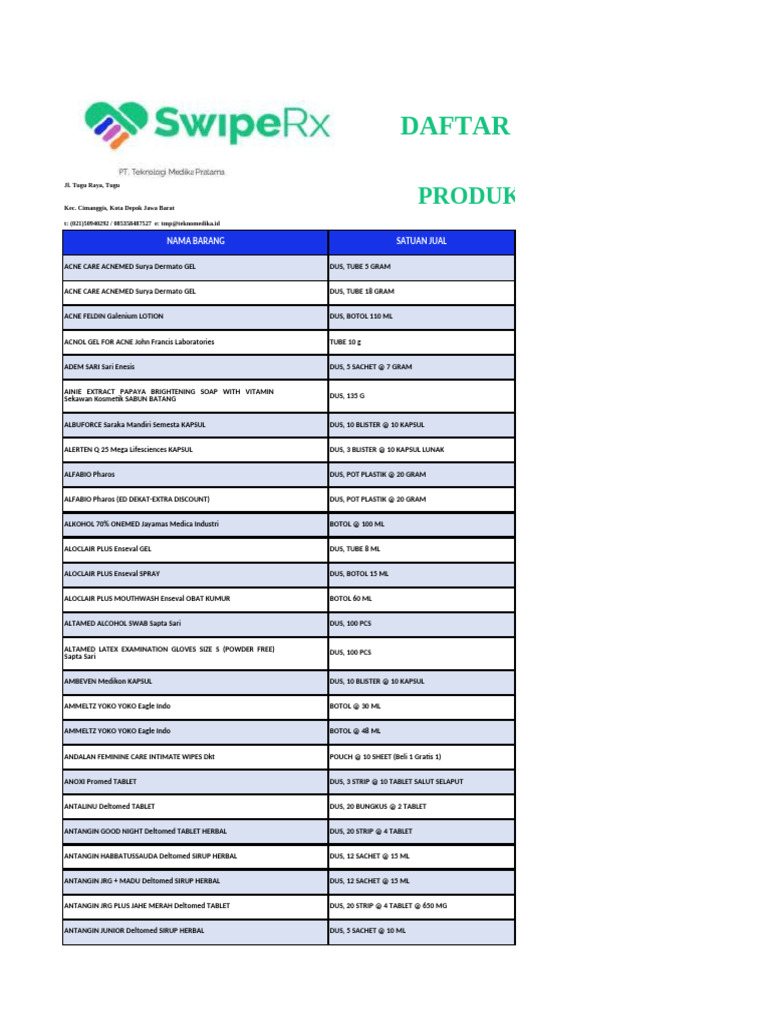 Biocore Interbat Product Pricing List | PDF | Skin Care