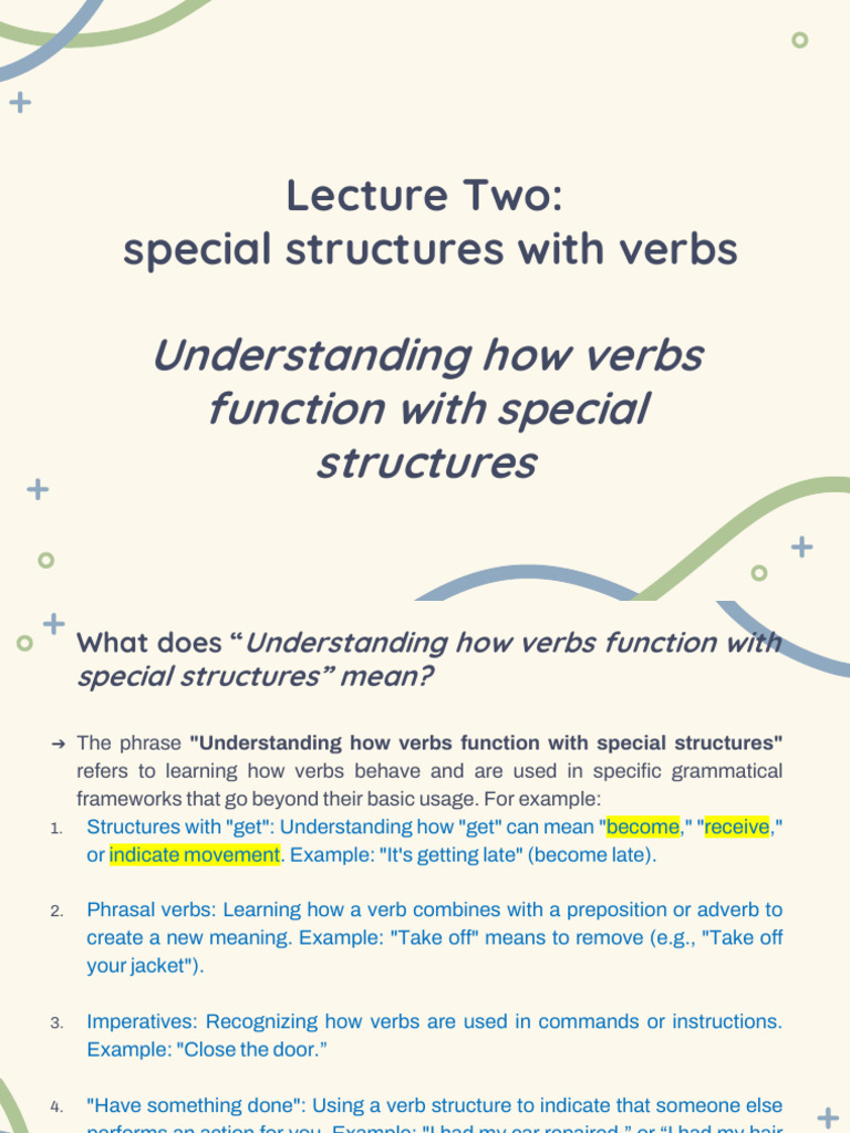 Lec - Two - Section 10 - Special Structures With Verbs | PDF | Verb ...