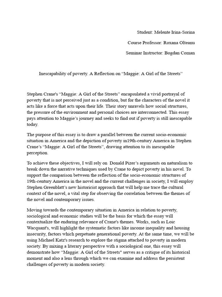 Is Poverty Still Inescapable_ a Reflection on Maggie_ a Girl of the ...