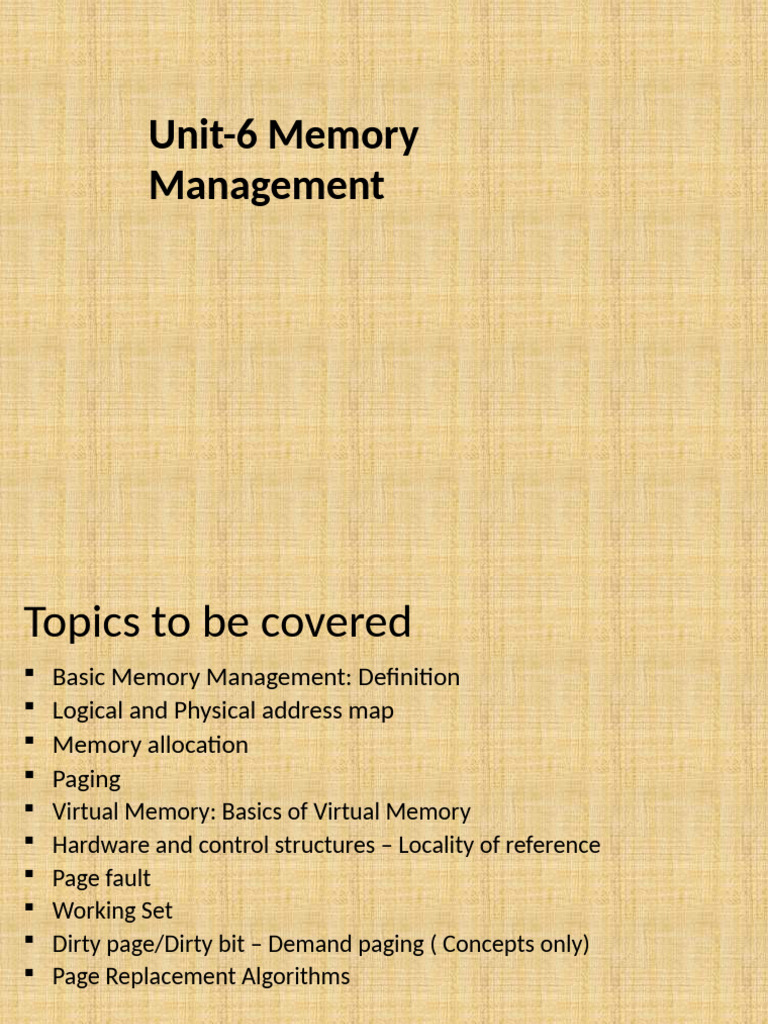 OS_3141601_Unit6_MemoryManagement | PDF | Computer Data Storage | Read Only Memory