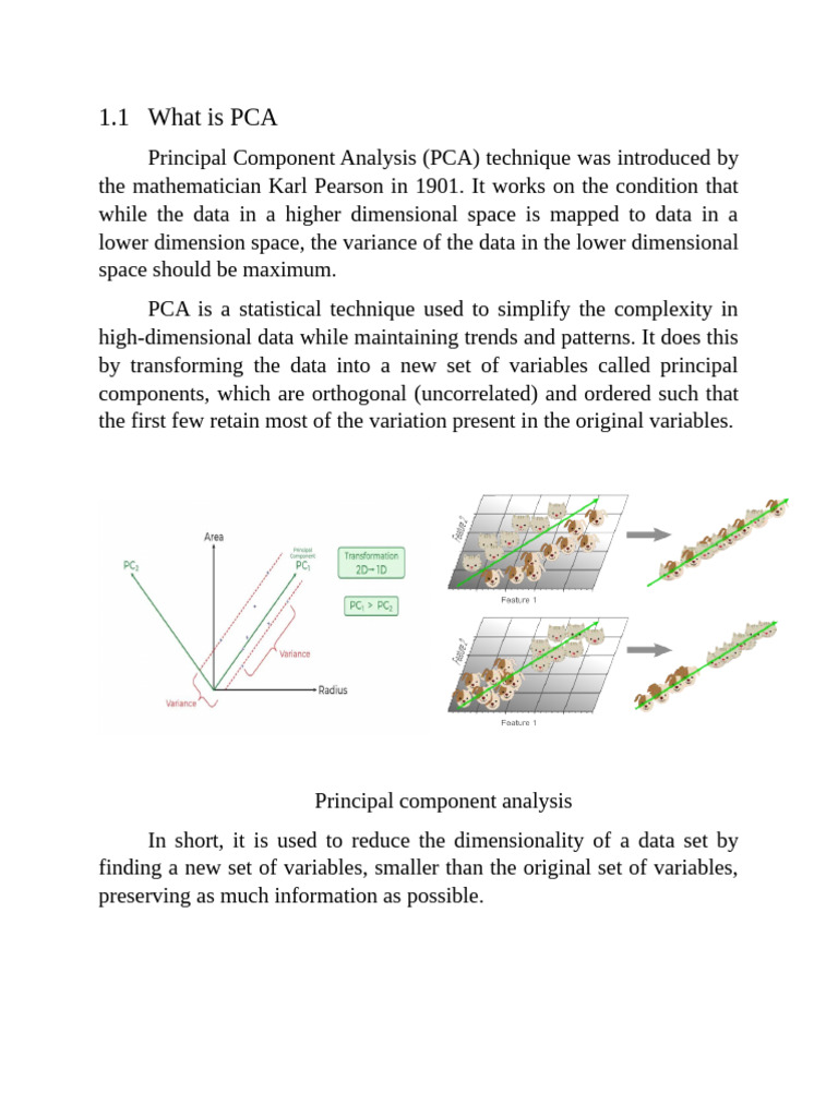 1.1 What Is PCA | PDF
