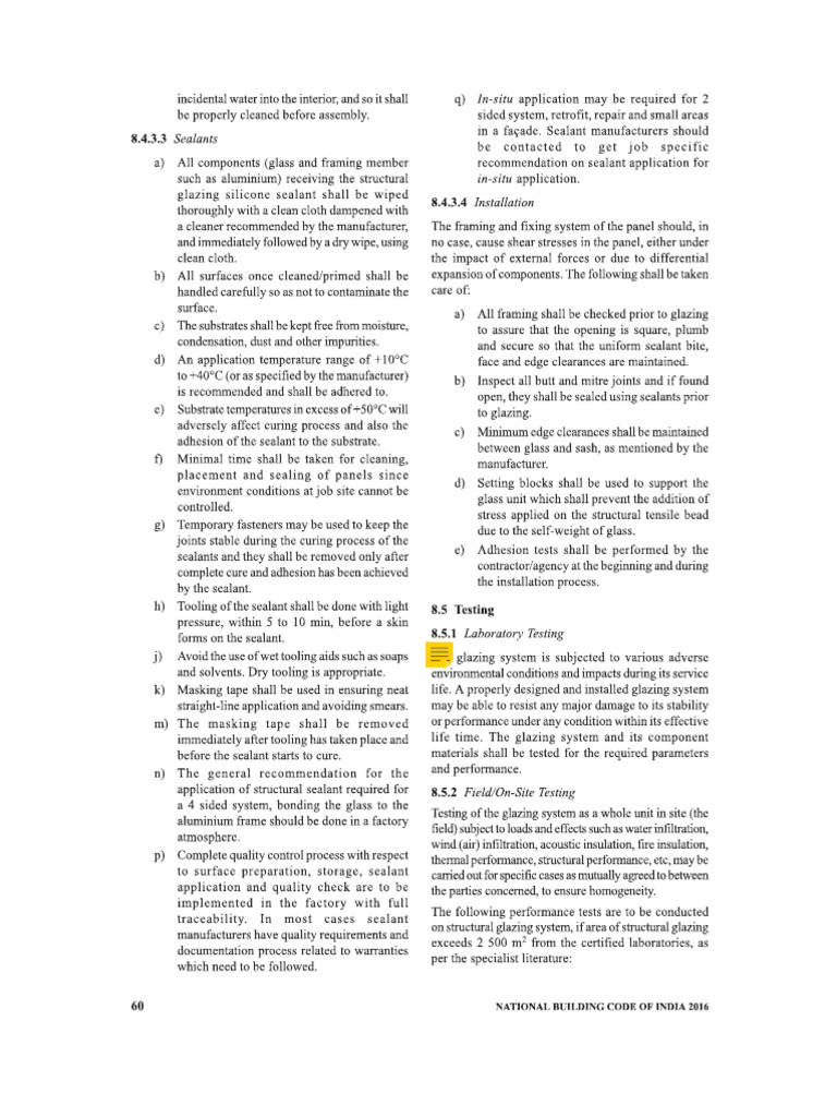 NBC 2016 - Testing Parameter | PDF