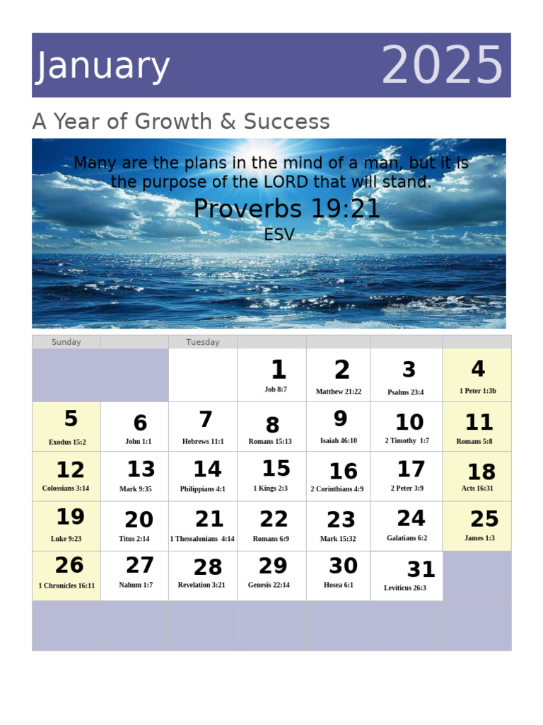 January: Proverbs 19:21 | PDF