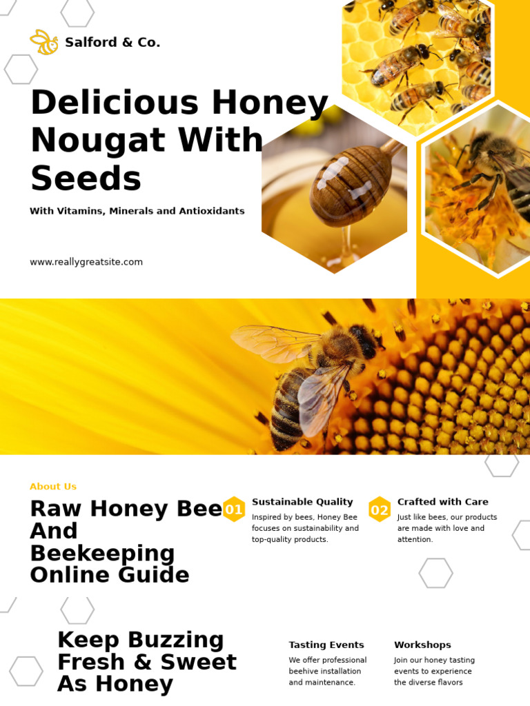 White Yellow Modern Geometric Honey Bee Presentation | PDF | Honey | Beehive