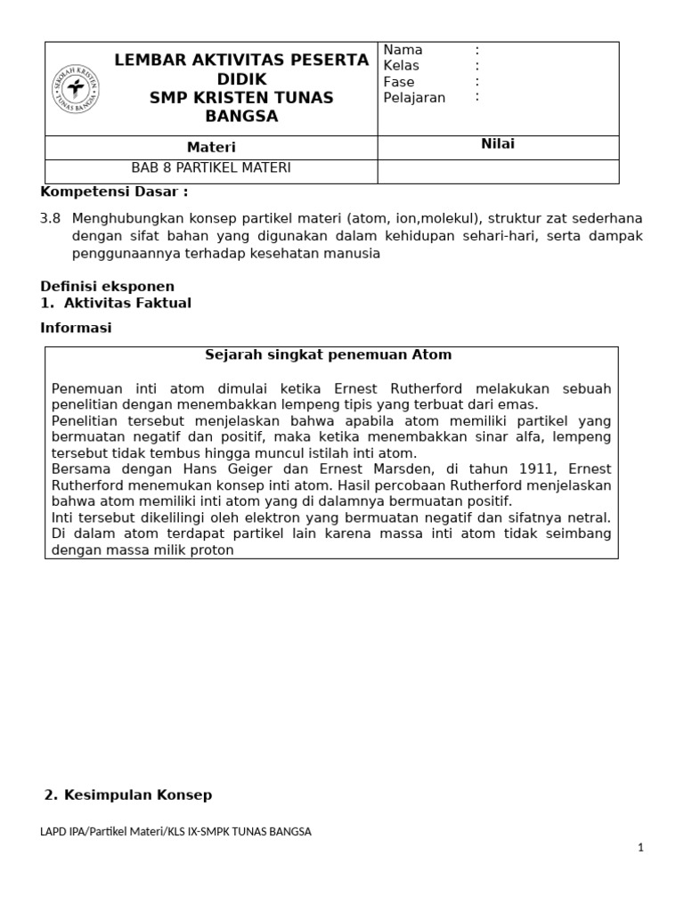 LAPD Partikel Materi | PDF